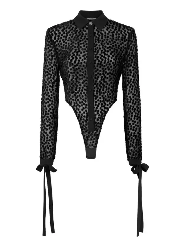 Roberto Cavalli V-neck Bodysuit - Black