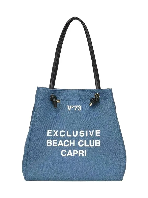 V°73 Beach Club-print Tote Bag - Blue