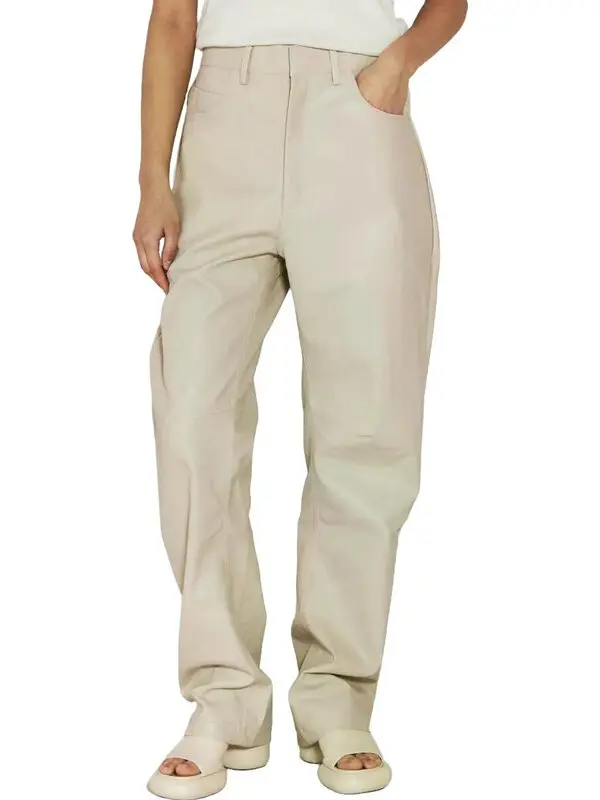 ENTIRE STUDIOS Faux-leather Trousers - Neutrals