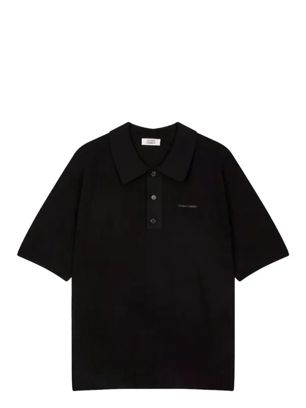 STUDIO TOMBOY Ribbed Polo Shirt - Black