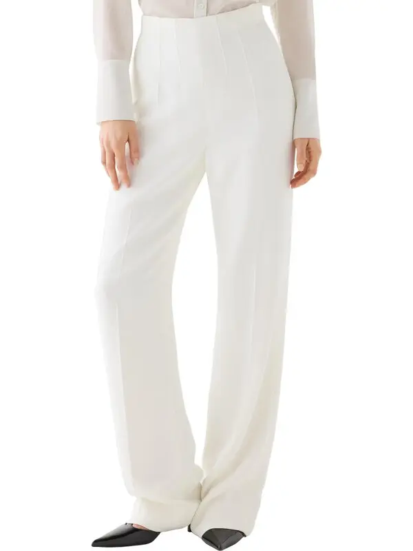 Veronica De Piante Naya Trouser In Stretch Viscose Crepe - Off-white