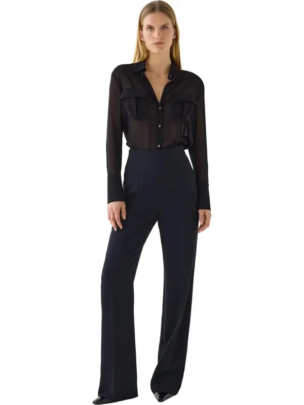 Veronica De Piante Naya Trouser In Stretch Viscose Crepe - Black