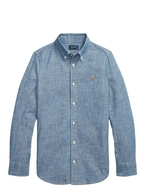 Ralph Lauren Indigo Cotton Chambray Shirt - Medium Blue Wash