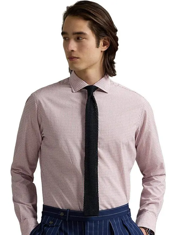 Ralph Lauren Classic Fit Glen Plaid Poplin Shirt - Pink Multi