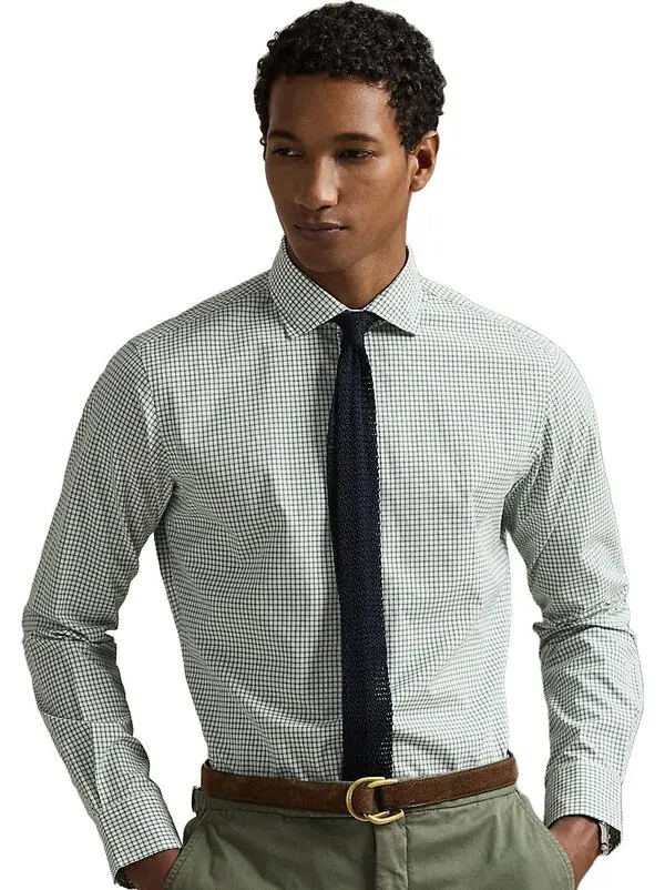 Ralph Lauren Classic Fit Glen Plaid Poplin Shirt - White Fatigue