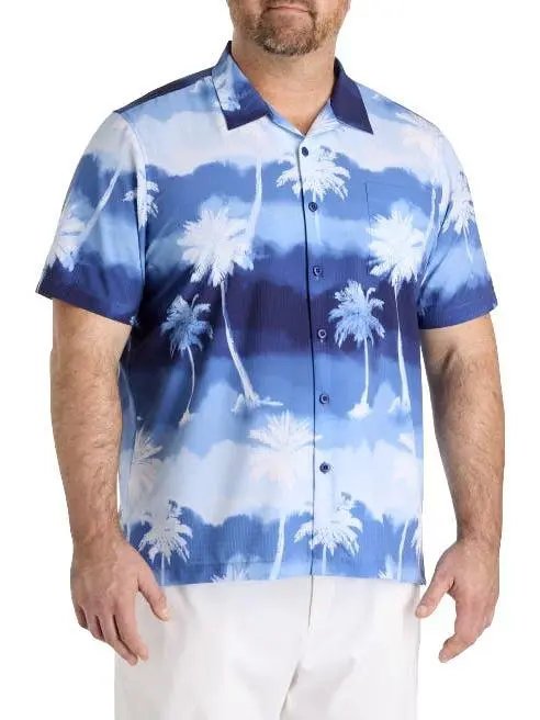 Tommy Bahama Big & Tall Bahama Coast Palm Showers Sport Shirt - Glacier Blue