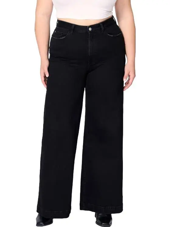 Warp + Weft Nce High Waist Wide Leg Jeans - Inkwell