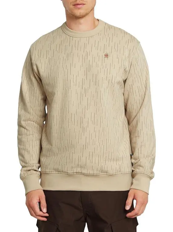 G-star Raw Allover Print Organic Cotton Crewneck Sweatshirt - Beige Rain Camo