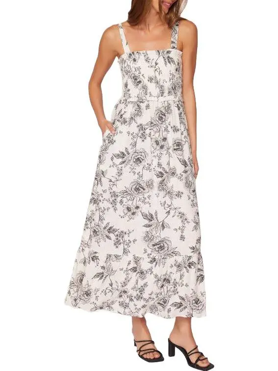 LOST + WANDER Rose Haven Sleeveless Maxi Dress - Off-white-black