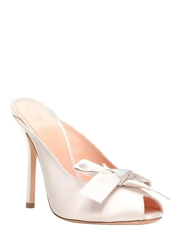 Giambattista Valli Bow Peep Toe Mules - Ivory