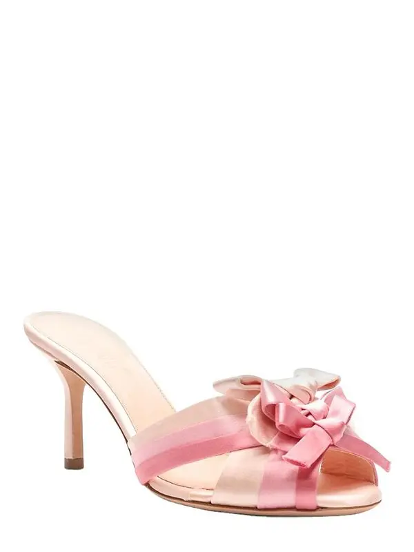 Giambattista Valli Bow Dress Mules - Rose/tricolor