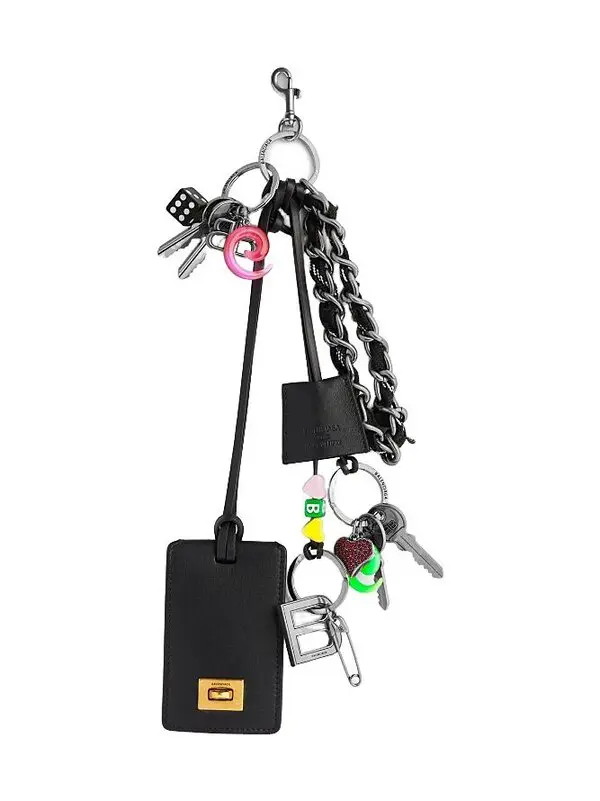 Balenciaga Keychain Rodeo Tag Full Charm - Black/white