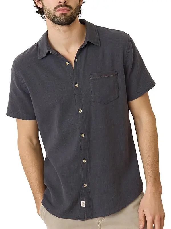 Marine Layer Stretch Selvage Short Sleeve Shirt - India Ink