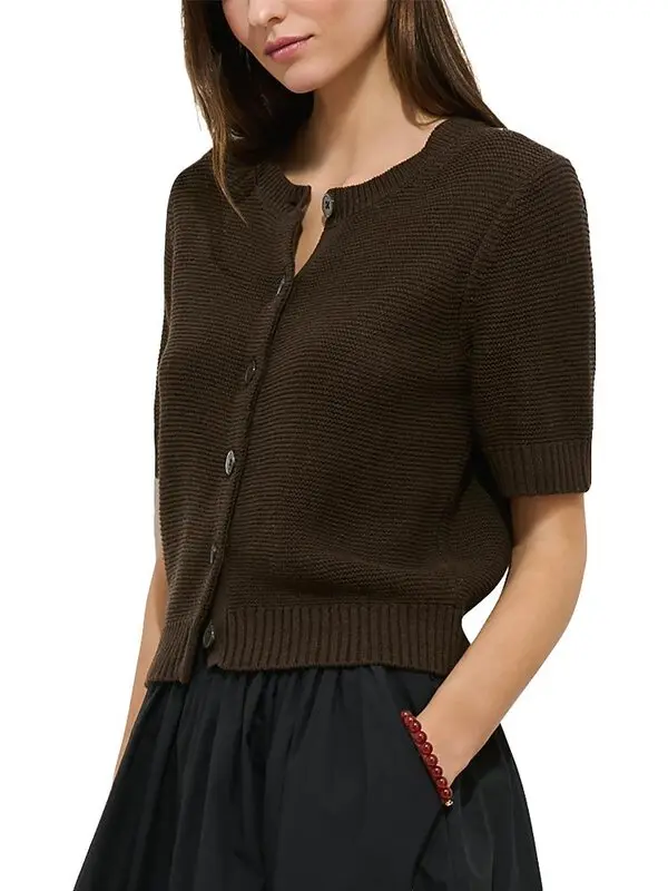 ALEX MILL Elle Linen Cotton Sweater - Roasted Bean