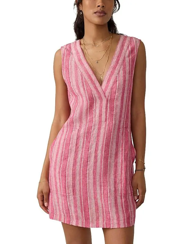 Faherty Brand Striped Linen Blend Dress - Granita Stripe