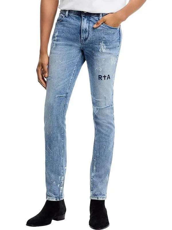 RtA Distressed Skinny Jeans - Medium Blue