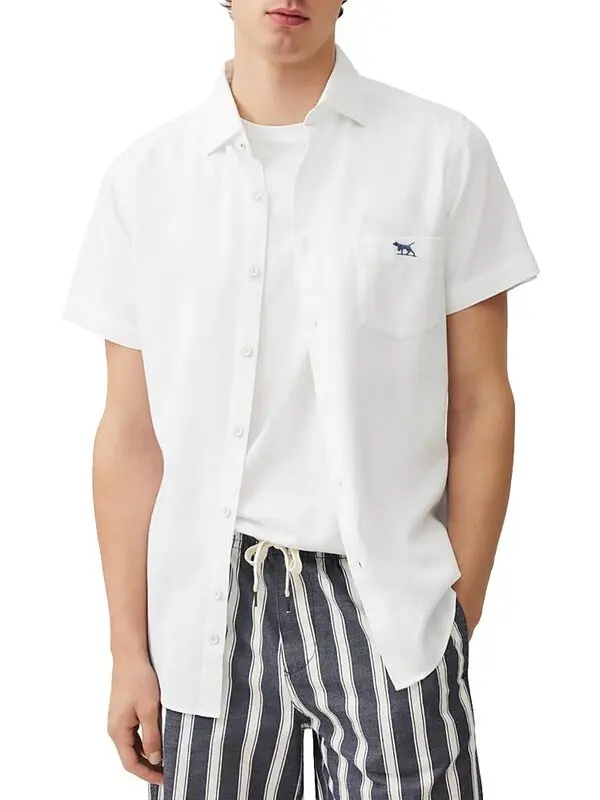 Rodd & Gunn Airtex Short Sleeve Slim Fit Shirt - Blanc
