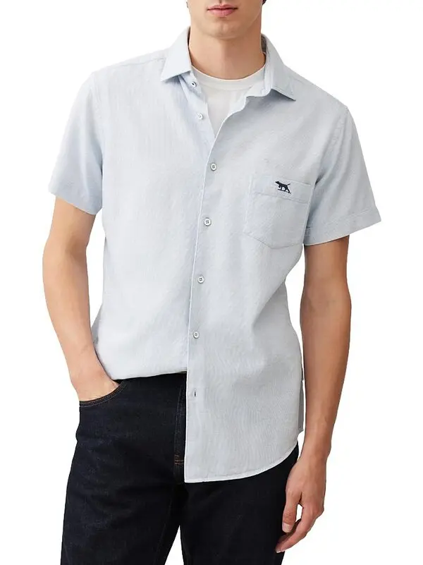 Rodd & Gunn Airtex Short Sleeve Slim Fit Shirt - Sky