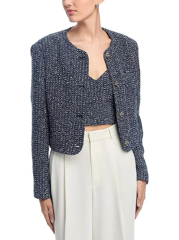 BOSS Jolena Jacket - Navy Crotchet Tweed