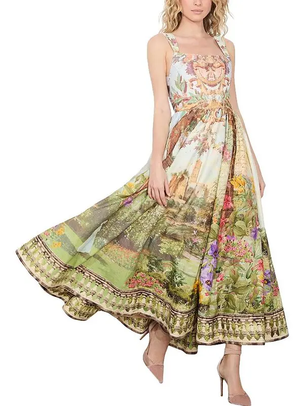 Alice + Olivia Guinevere Printed Bustier Dress - Garden Landscape
