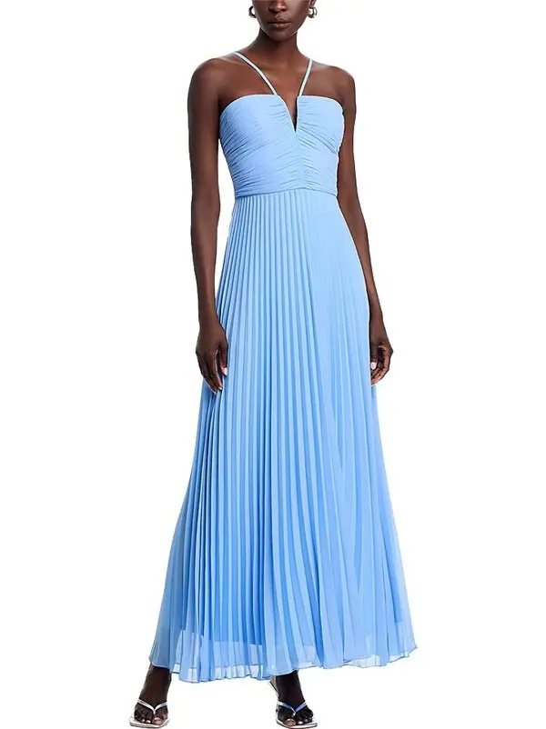Aqua V-neck Chiffon Dress Exclusive - Periwinkle