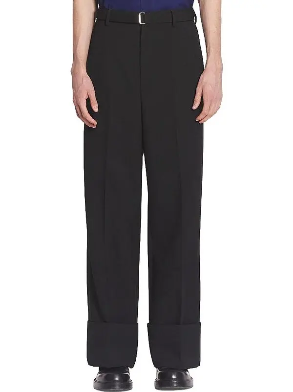 LANVIN Wide-leg Pants With Cuffs - Black