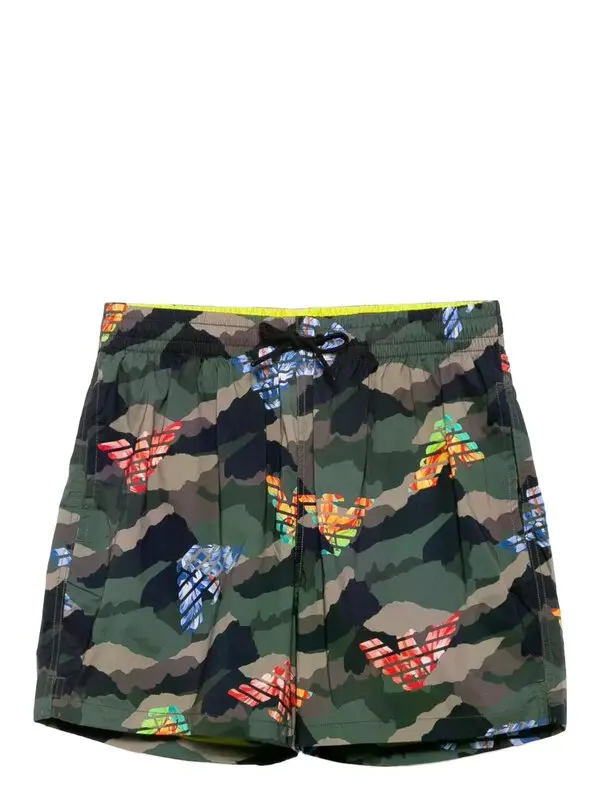 Emporio Armani Camouflage Swim Shorts - Green