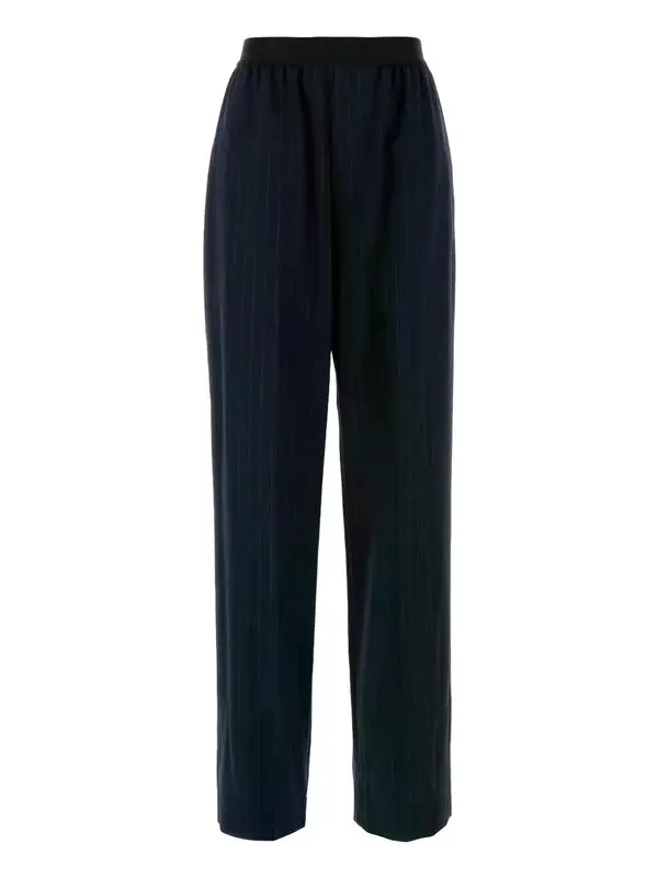 Balenciaga Embroidered Wool Trousers - Blue