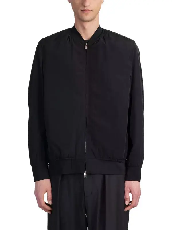 Attachment Cotton-blend Bomber Jacket - Black