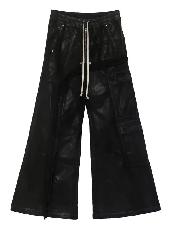 Rick Owens Imbalanced Double Cargo Jumbo Belas Jeans - Black