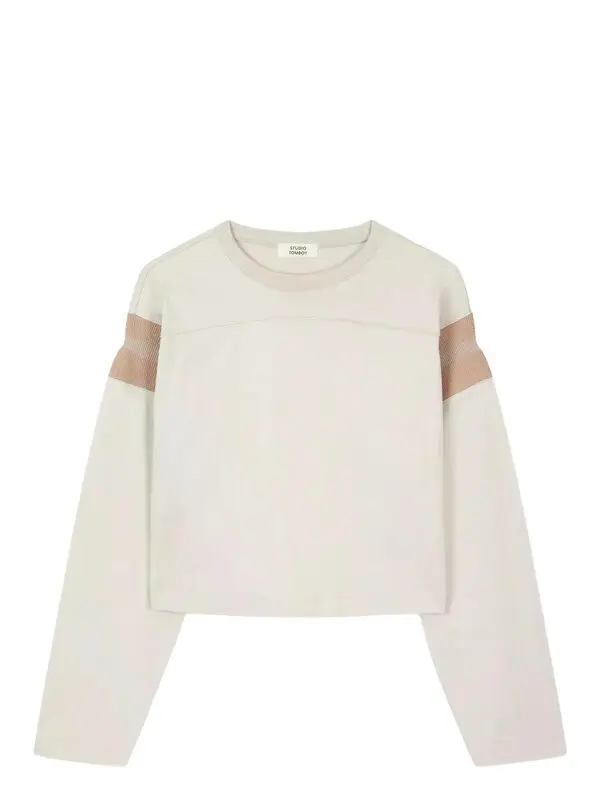 STUDIO TOMBOY Contrasting-stripe Top - Neutrals