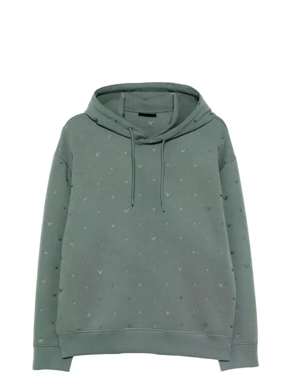 Emporio Armani Embroidered Logo Hoodie - Green