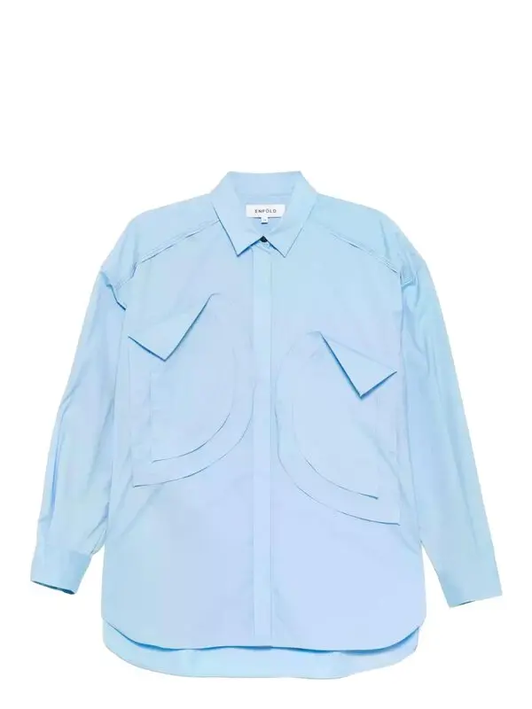 ENFOLD Appliqué Shirt - Blue
