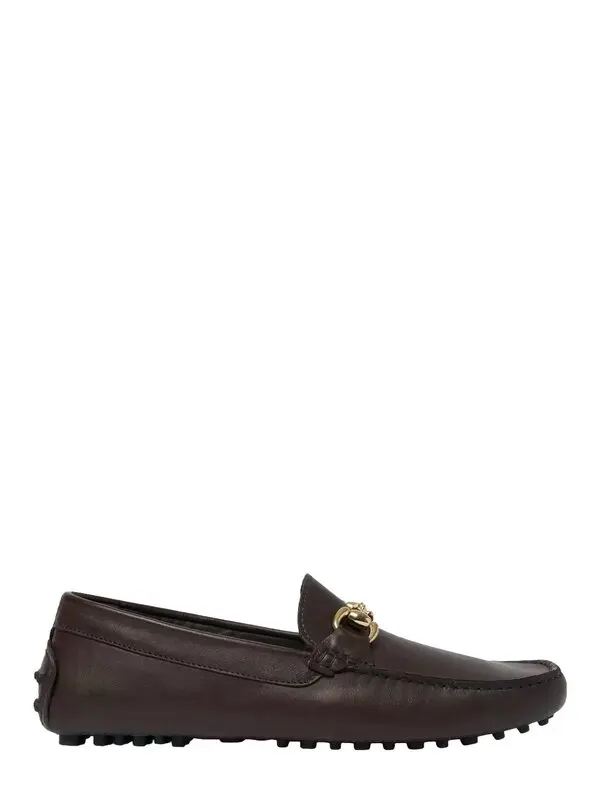 SCAROSSO Raphael Leather Driving Loafers - Brown