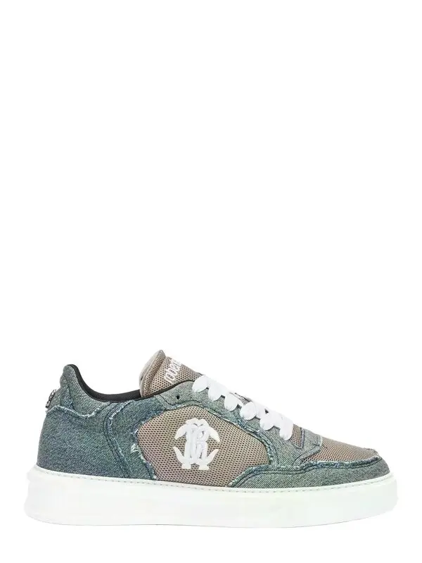 Roberto Cavalli Denim Panel Sneakers - Blue