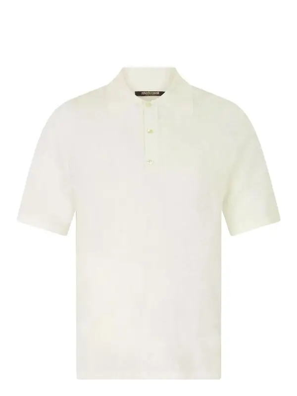 Roberto Cavalli Patterned-jacquard Polo Shirt - White