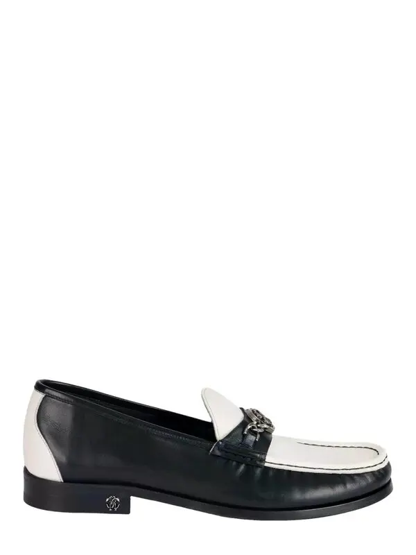 Roberto Cavalli Monogram-plaque Loafers - White