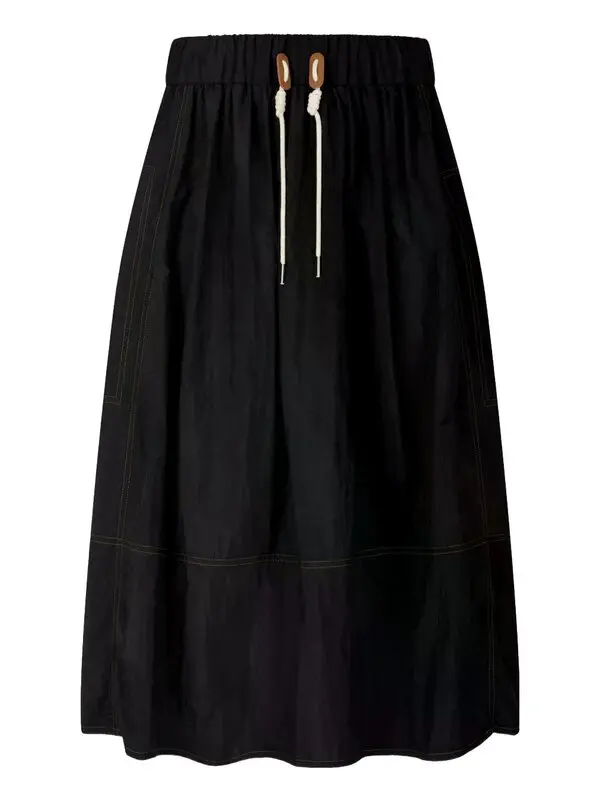 STUDIO TOMBOY Drawstring-waist Midi Skirt - Black