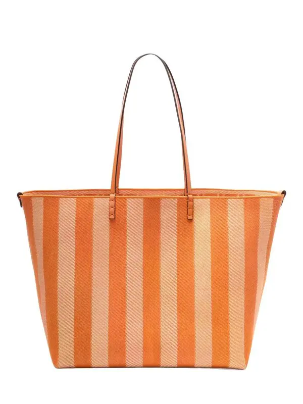 Fendi Large Striped Tote Bag - Orange