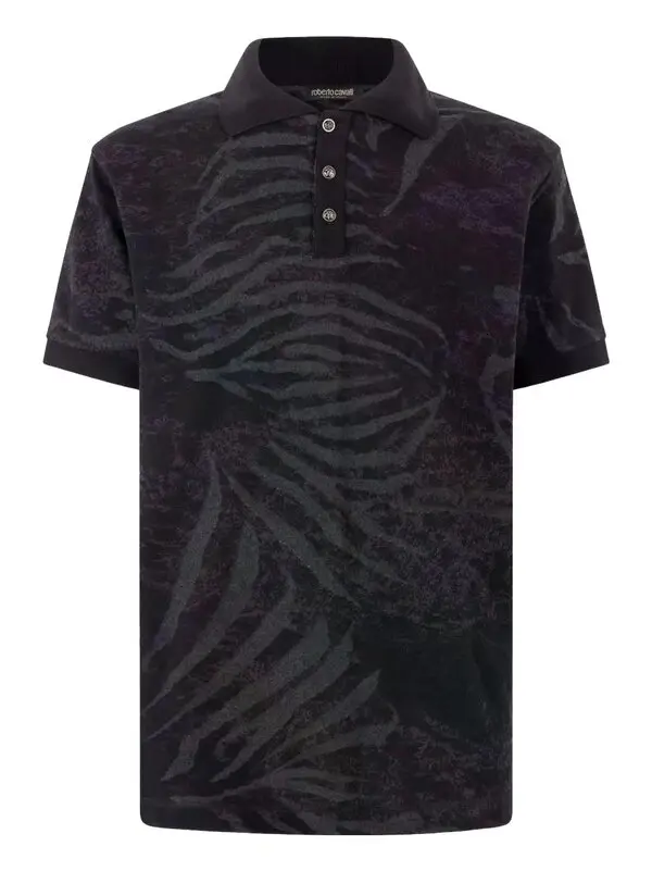 Roberto Cavalli Cotton Polo Shirt - Black