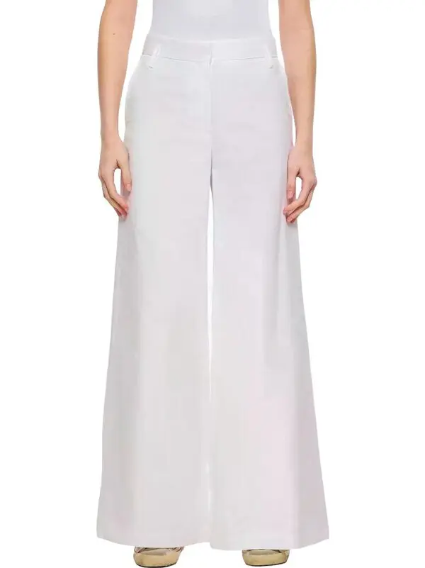 Alberto Biani Cotton Wide Leg Trousers - White