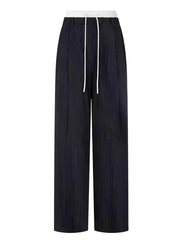 STUDIO TOMBOY Pinstriped Wide-leg Trousers - Blue