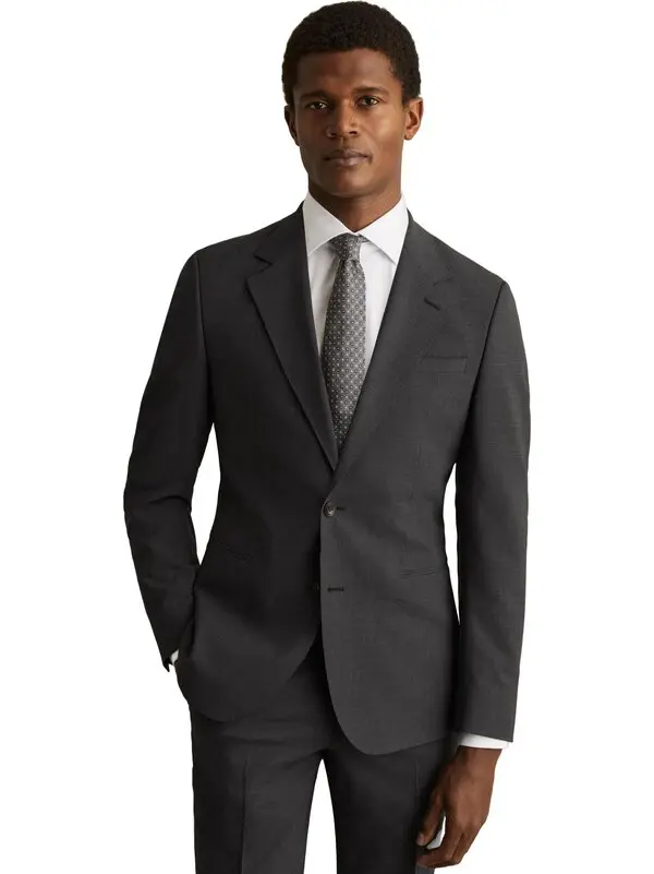 REISS Promise Wool-blend Single-breasted Suit Blazer Tailored-fit - Grey