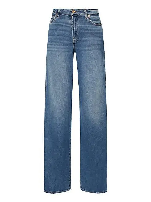 7 For All Mankind Lotta Flared Stretch-denim Blend Jeans - Sea Level