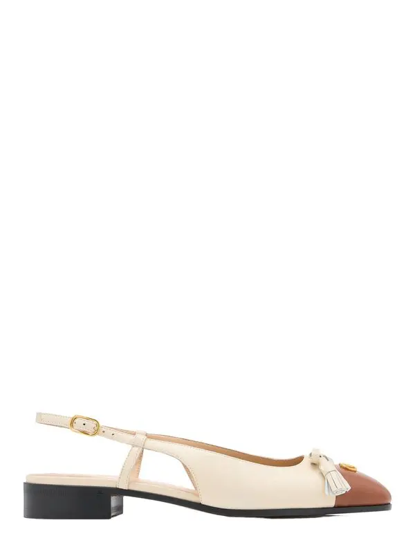 Valentino Garavani Leather Slingback Ballerinas - White