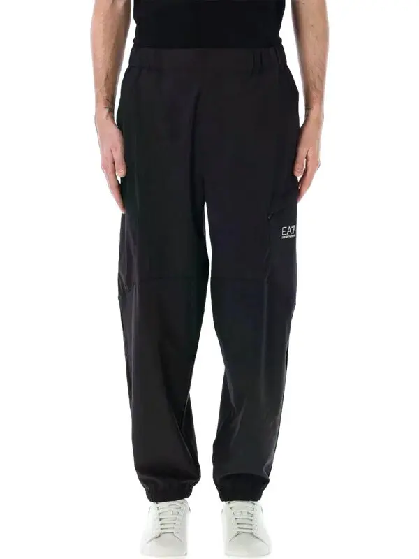 Emporio Armani Logo Print Track Pants - Black