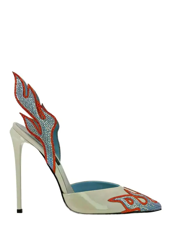 Philipp Plein 120mm Flame-detail Stiletto Heels - Neutrals