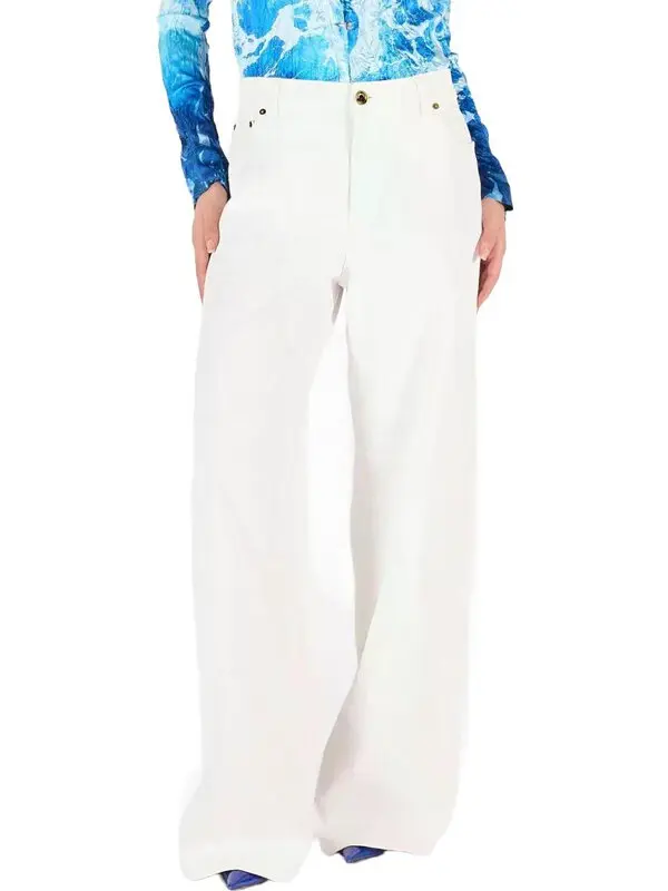 Roberto Cavalli Patterned-jacquard Trousers - White