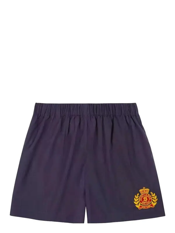 SPORTY & RICH Logo-embroidered Shorts - Blue