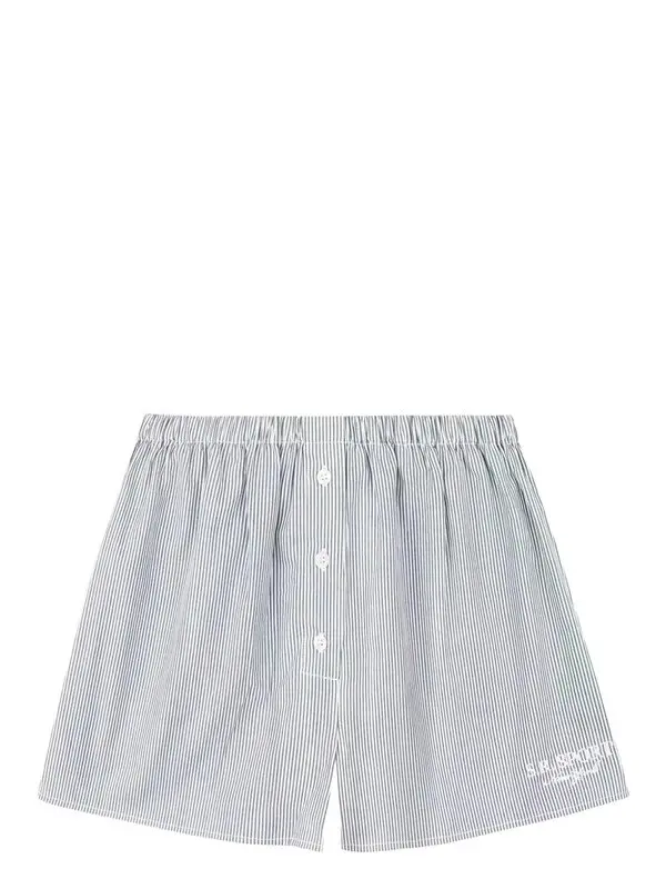 SPORTY & RICH Striped Lounge Shorts - Green